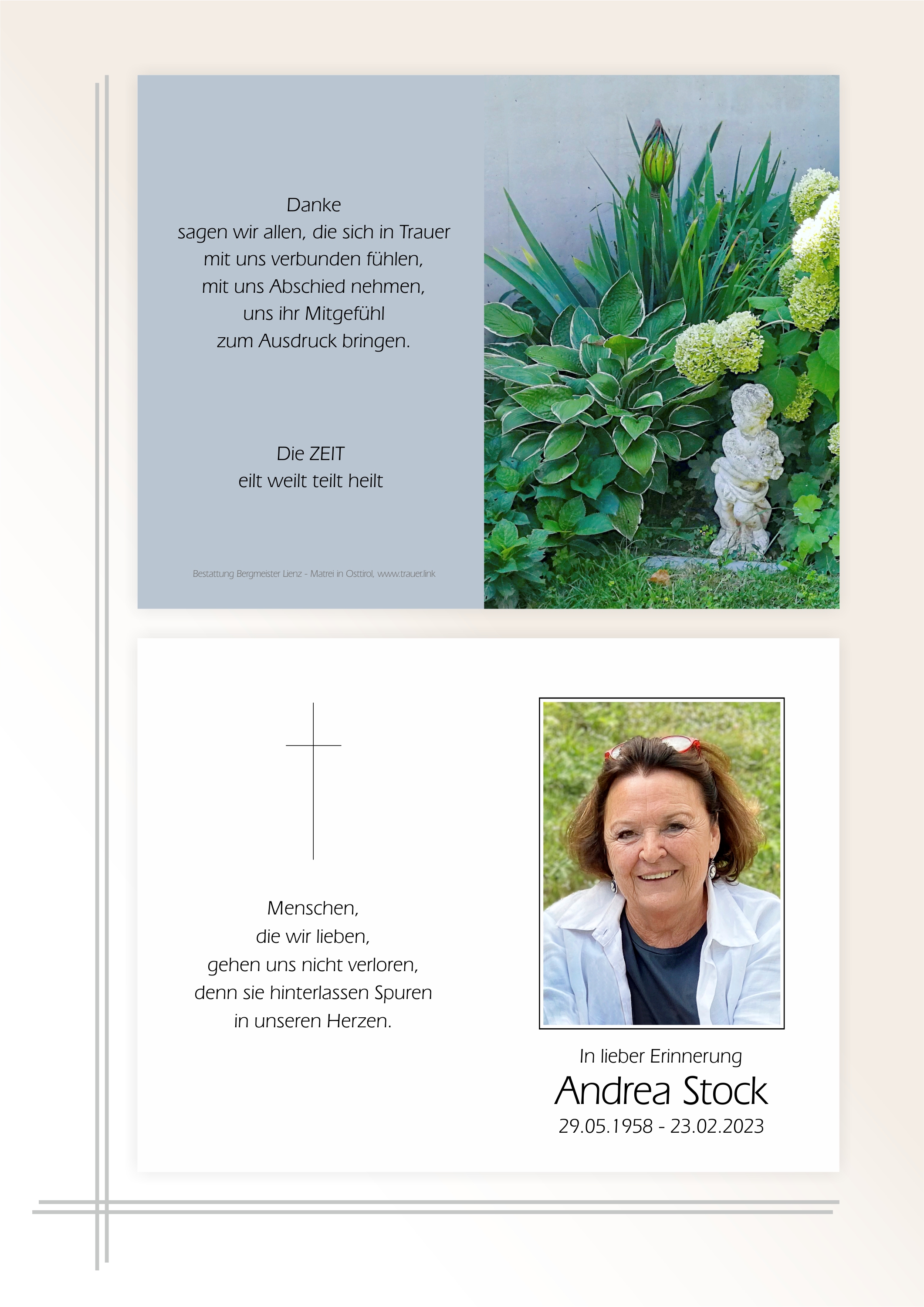 Andenkbild Andrea Stock – Trauer.Link